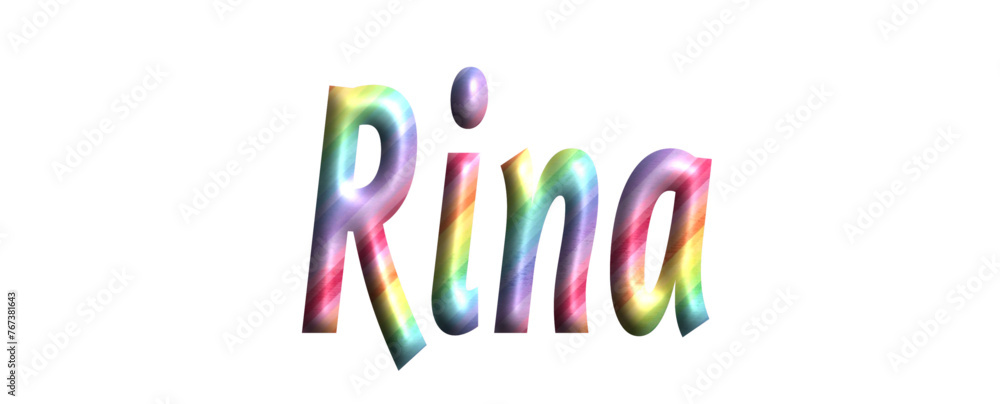 Rina - Rainbow - name - three-dimensional effect tubular writing ...