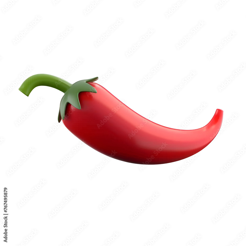Cute Red Pepper: A Simple 3D Cartoon Illustration for Design, Isolated ...