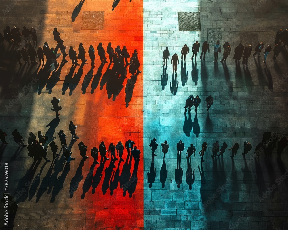 Create a powerful visual of a close-up shot showing the tension in a ...