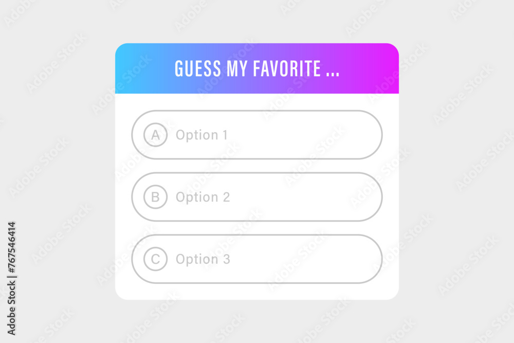 Guess my favorite sticker vector icon. social media story quiz template ...