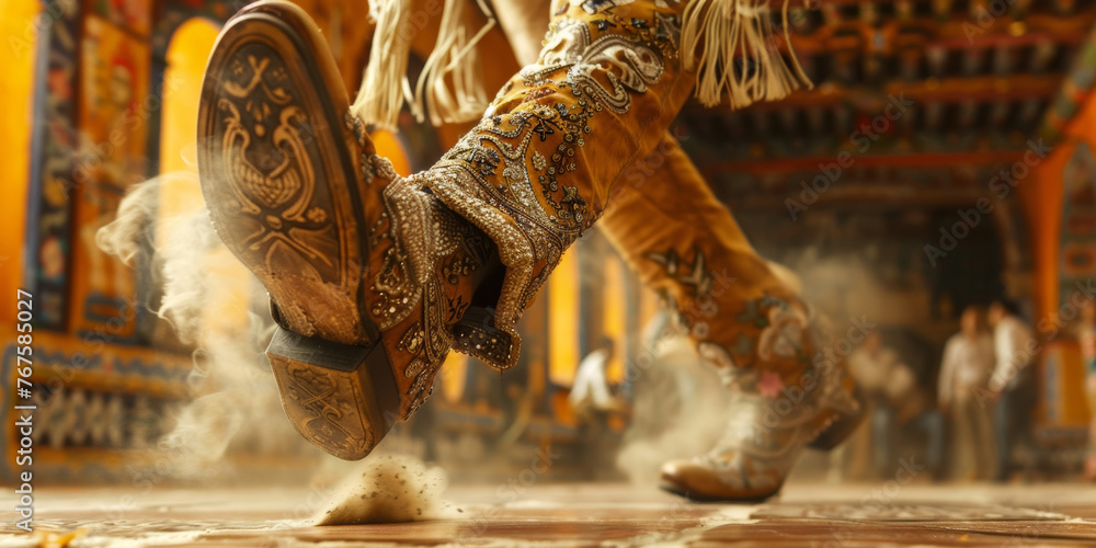 Stock-Foto „Cinco de Mayo male dancer's vigorous footwork captures the ...