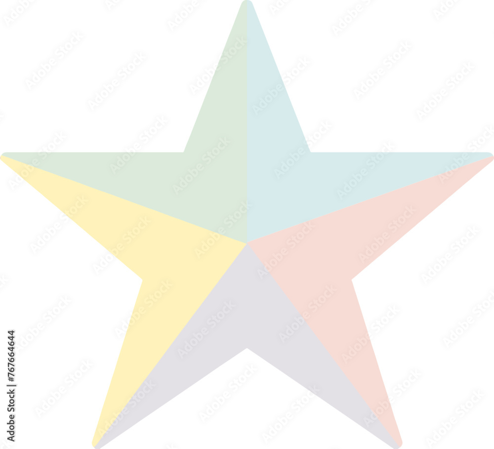 simple pastel vector star flat silhouette outline shape, transparent ...