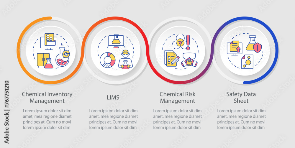 Safety measures loop infographic template. Workplace safety. Data ...