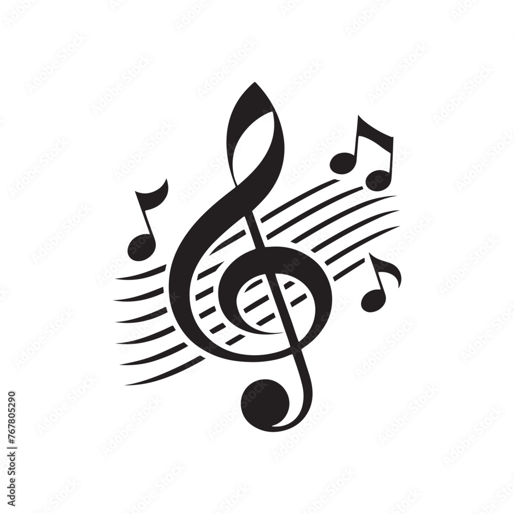 Vector Silhouette Set of Music Notes: Harmonious Collection of Musical ...