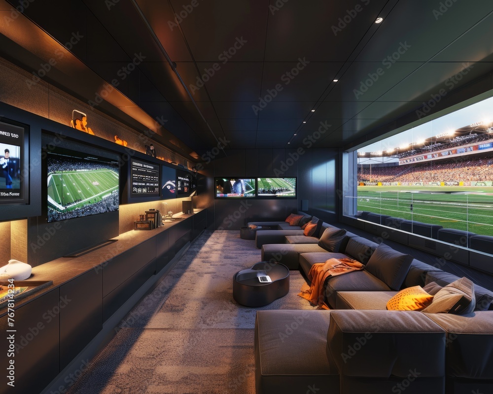 mart stadium VIP section, luxury and tech blend, Luxury Sports Lounge ...