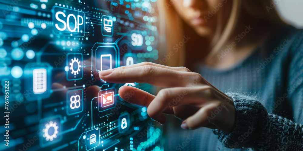 Professional uses holographic displays to visualize & manage business ...