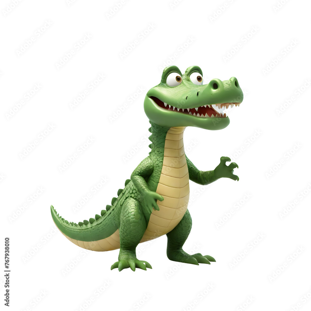3d rendering of cartoon crocodile on Isolated transparent background ...