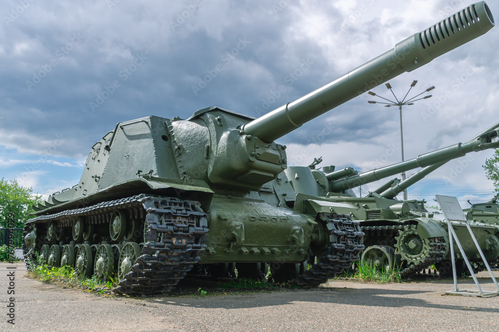 A self-propelled Soviet artillery installation from the Second World ...