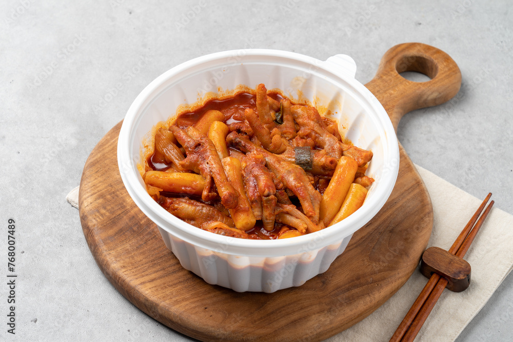 Korean food, chicken feet, boneless, spicy, soup, steamed eggs, flying ...