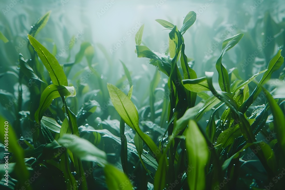 Photo Stock Thriving Seaweed Algae in Aquaculture Farm: Promising ...