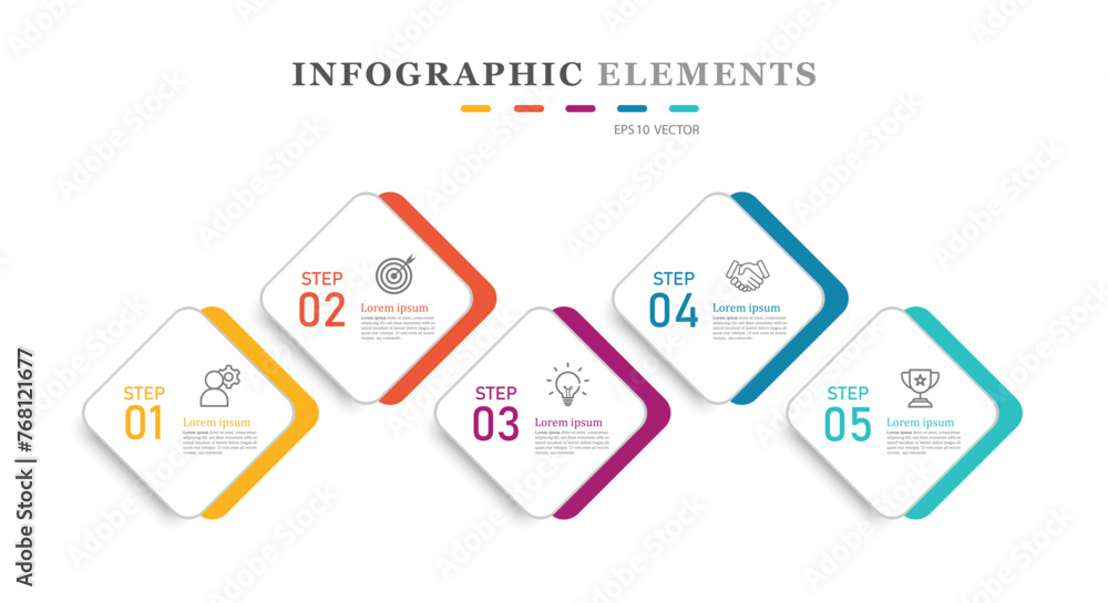 flow chart Minimal infographic design with icons and 4 steps for ...