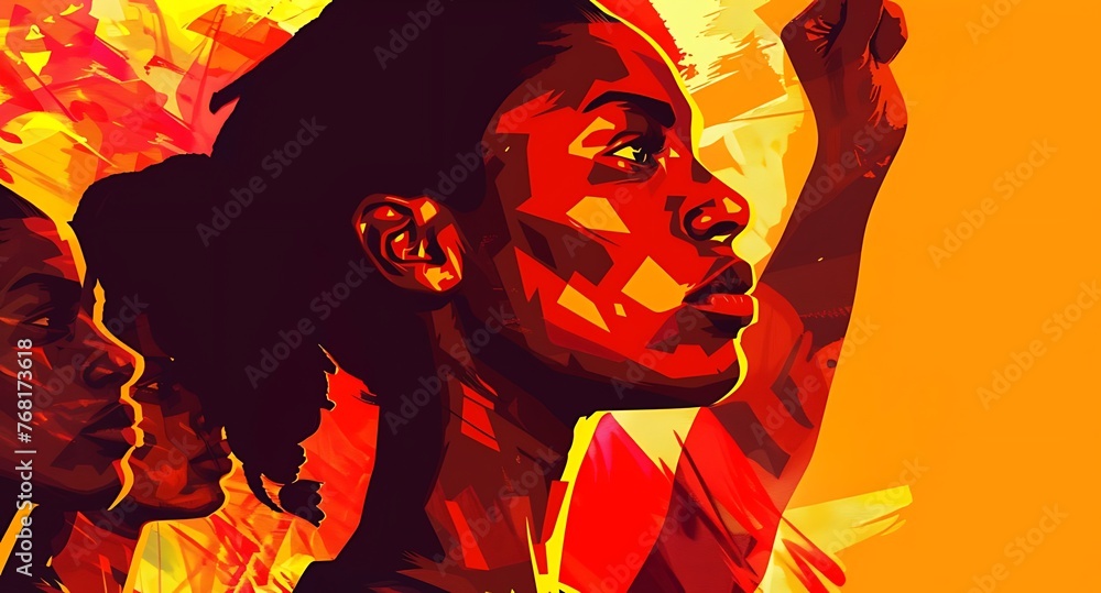 Black History Month: creative colourful abstract illustration of a ...