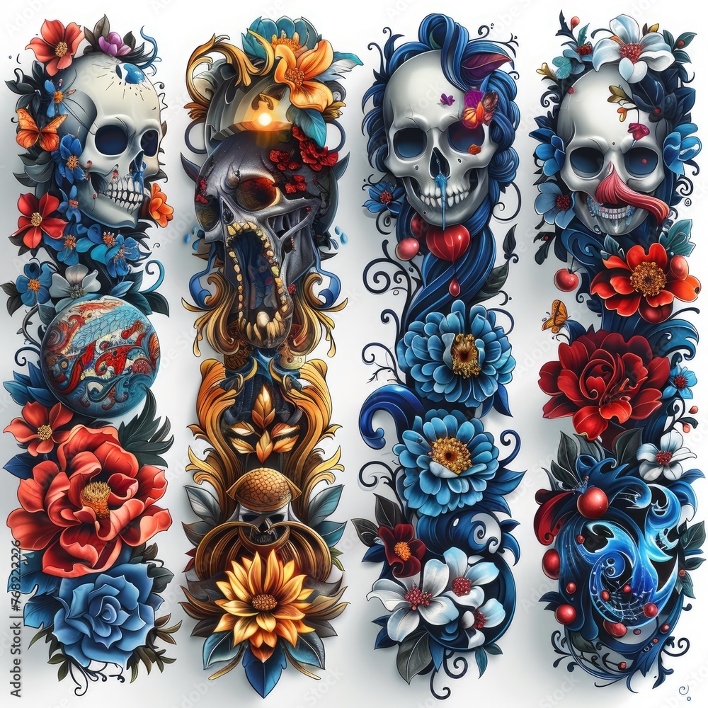 Tattoo Ink Impression: A sketch for a tattoo design. A detailed art ...