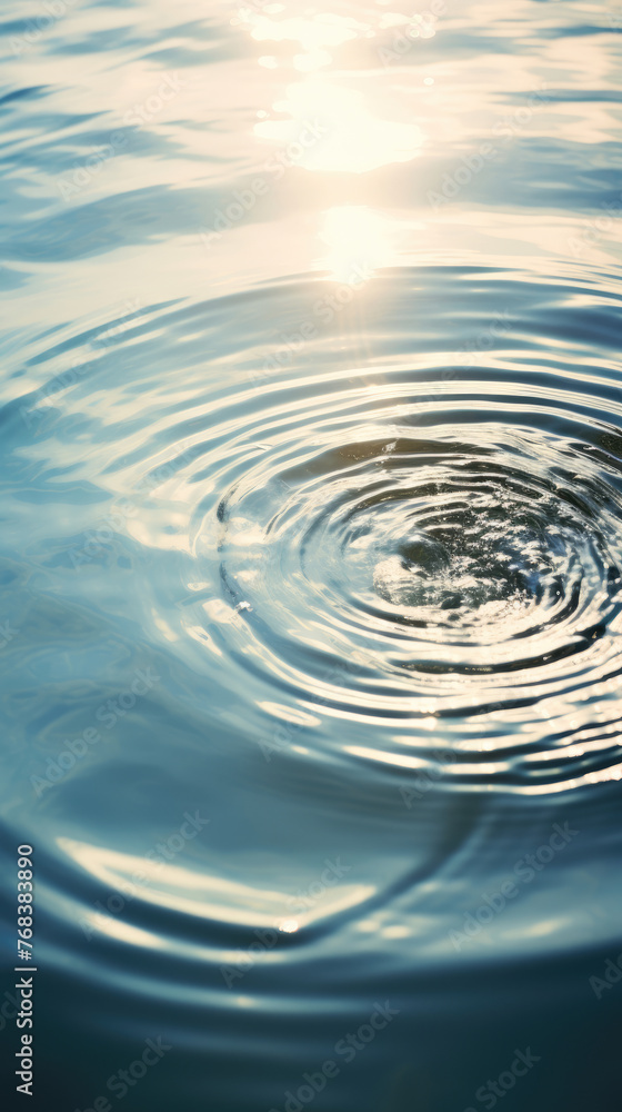 minimalist Clear liquid circular water drop ripples with dramatic ...