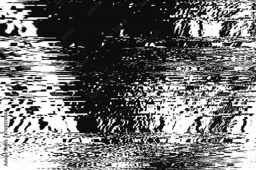 Abstract distorted black white motion glitch overlay effect distress ...