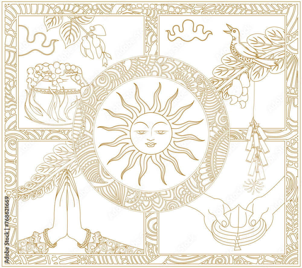 Traditional Sinhala and Tamil New Year in Sri Lanka ,Vector ...