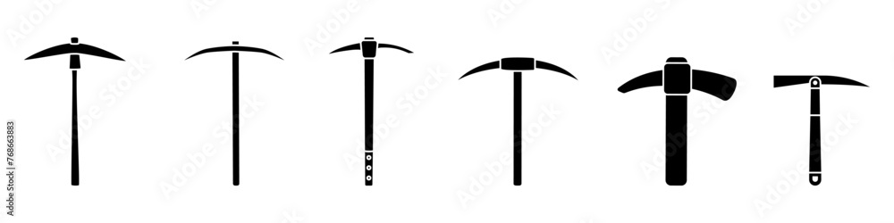 Pick icon vector set. Pick axe illustration sign collection. Extraction ...
