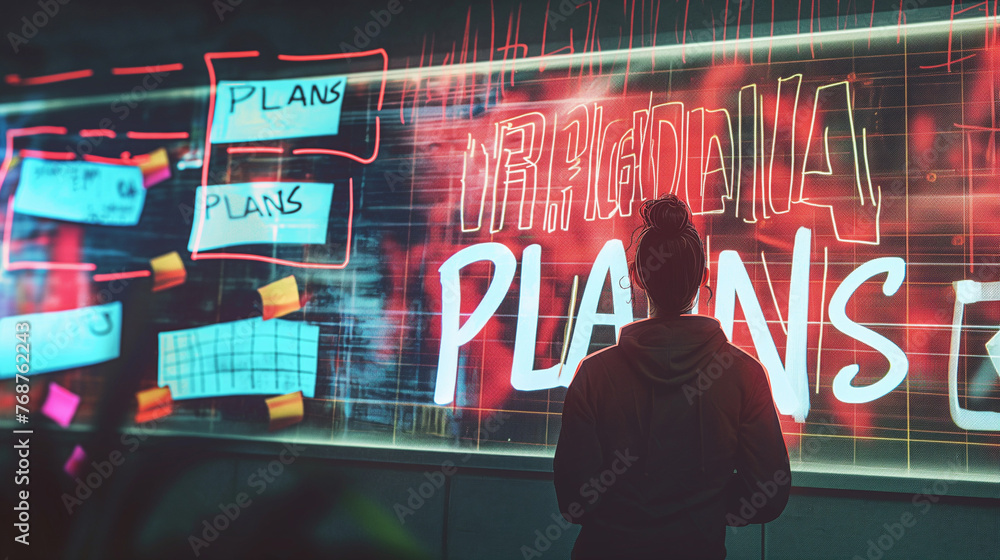 Futuristic Business Strategy Planning with Digital Interactive Display ...