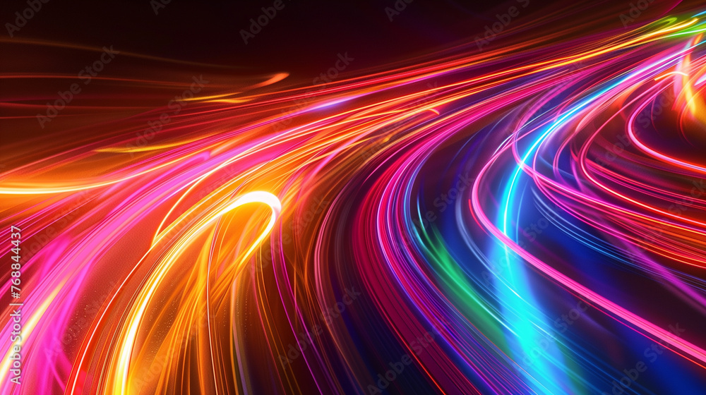 multicolor high speed light trails cyber tech futuristic wallpaper ...