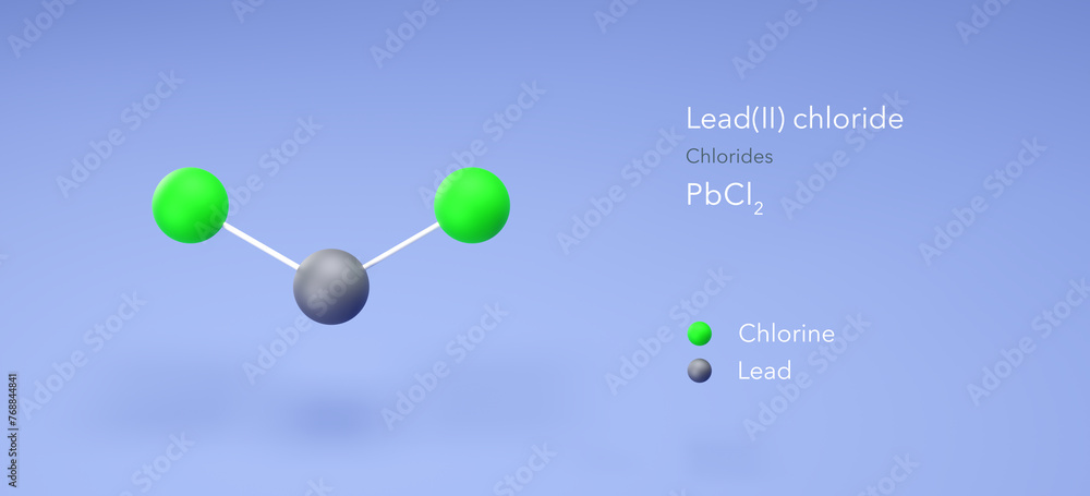 lead(ii) chloride molecule, molecular structures, metal halides, 3d ...