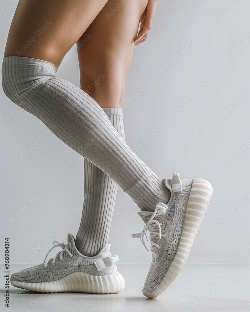 Stunning High Socks With Sneakers Images