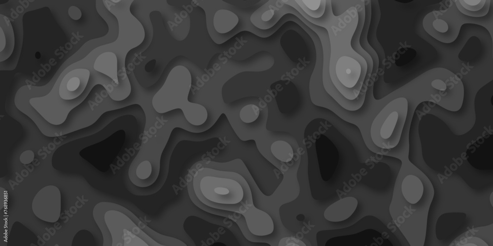 3D Stylized topographic contour map. Geography scheme and terrain ...