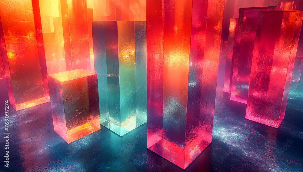 3d render of abstract art with parts of surreal fantasy magic mineral ...