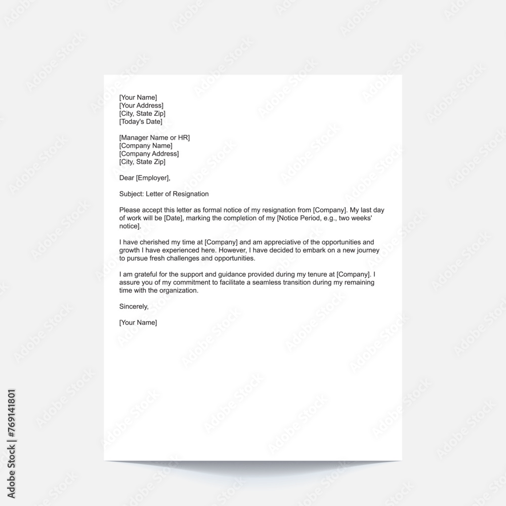 resignation letter template,resign letter,resignation template,job ...
