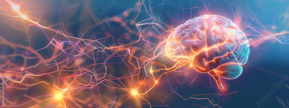 Illustration Stock Cortisol influence on human brain, abstract ...
