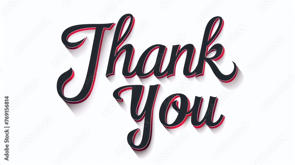 Thank you on white background. modern calligraphy white background ...
