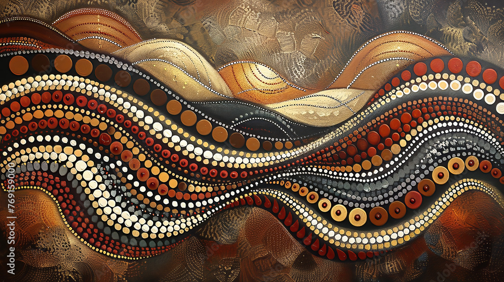 Australian Aboriginal dot painting style art dreamtime story of the ...