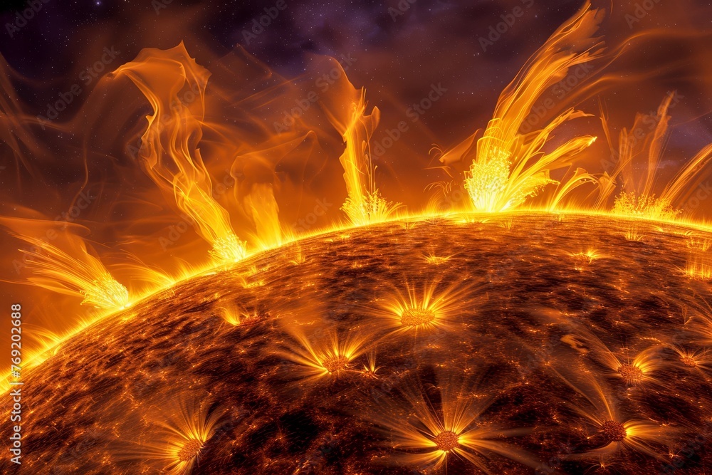 Intense Solar Flare Activity Erupting from the Sun's Fiery Surface in a ...
