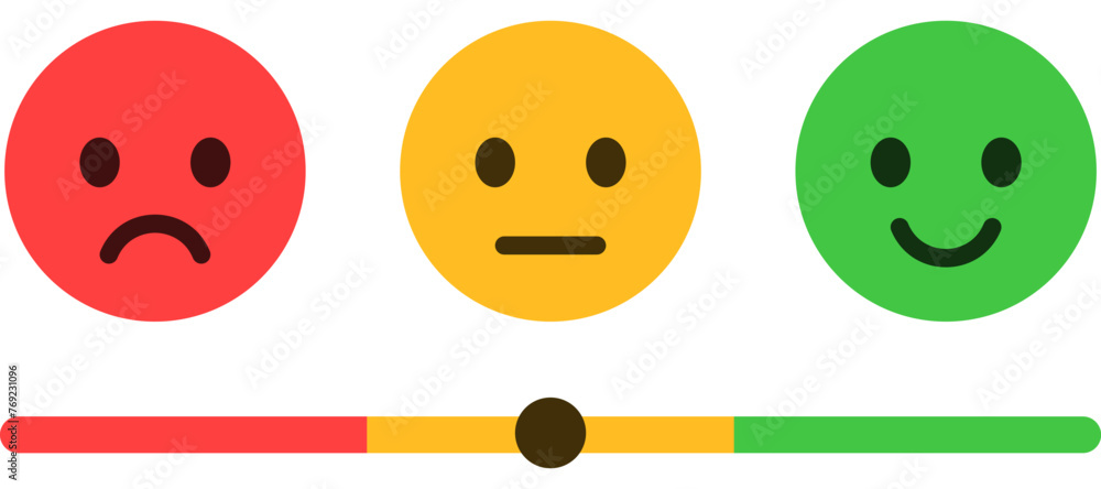 feedback emoji. emoticons set , rating scale of customer satisfaction ...