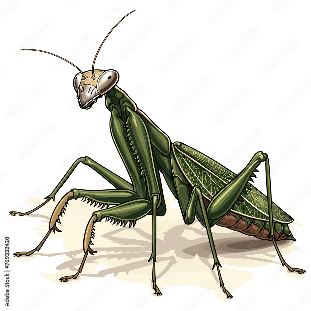Praying Mantises Cartoon Icon, isolated on transparent background, HD ...