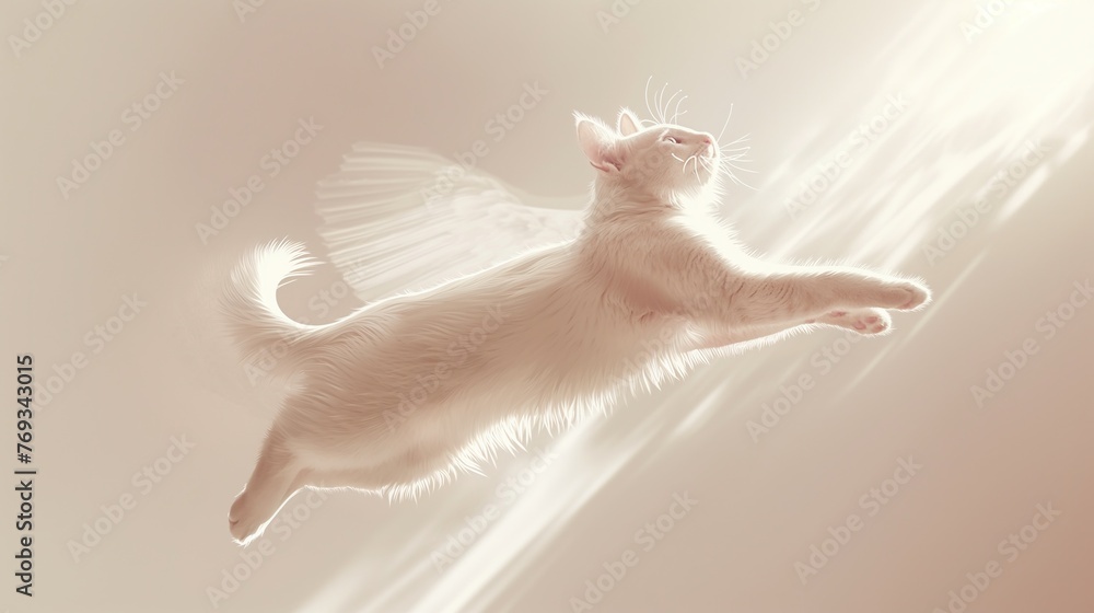 All cats go to heaven, the cat's soul flies to heaven, harmony, freedom ...