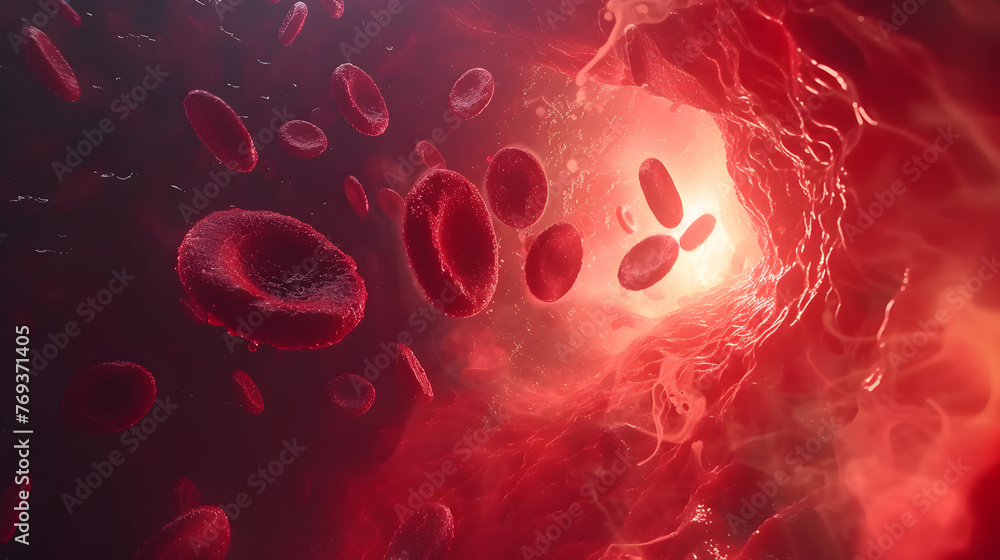 Blood cell red 3d background vein flow platelet wave cancer medicine ...