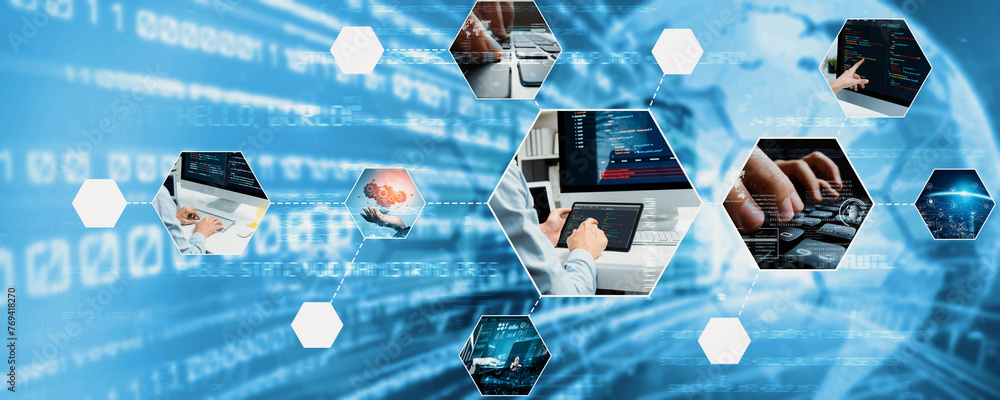 Computer programming, coding and AI artificial intelligence software ...