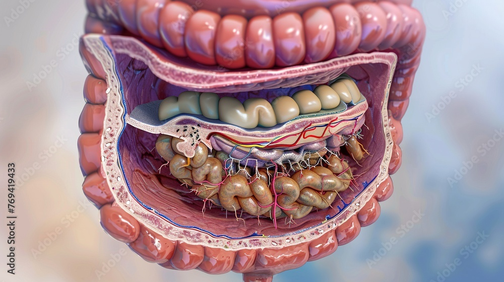 Foto de Stock Image of human stomach anatomy. Human digestive system ...