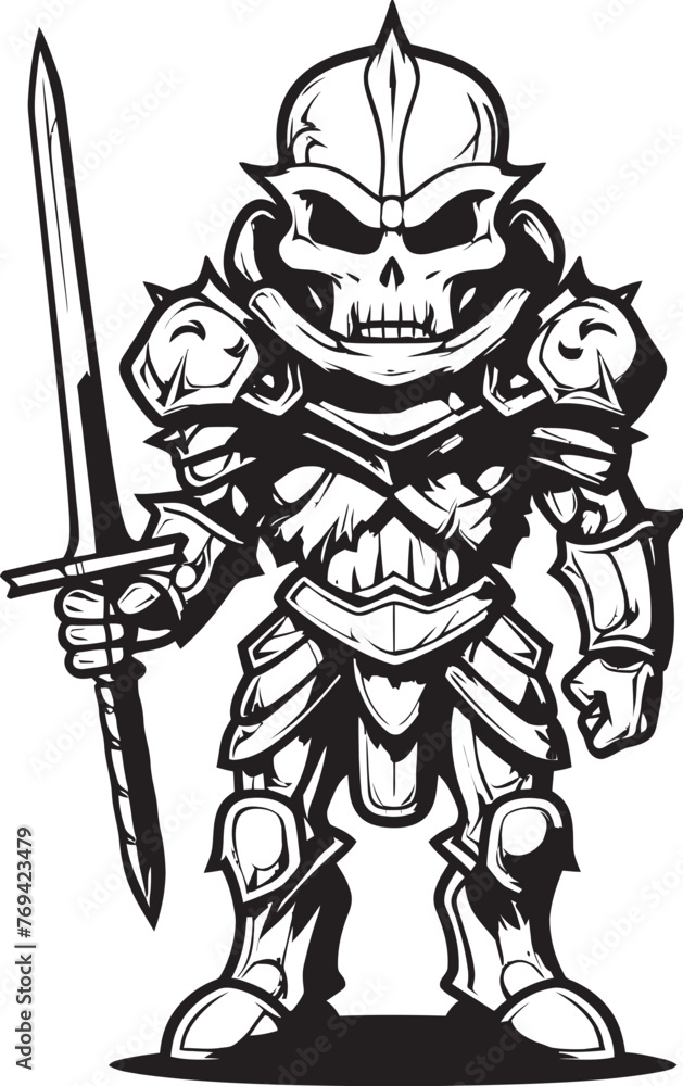 Sinister Sentry Zombie Knight Soldier Black Vector Emblem Eternal ...