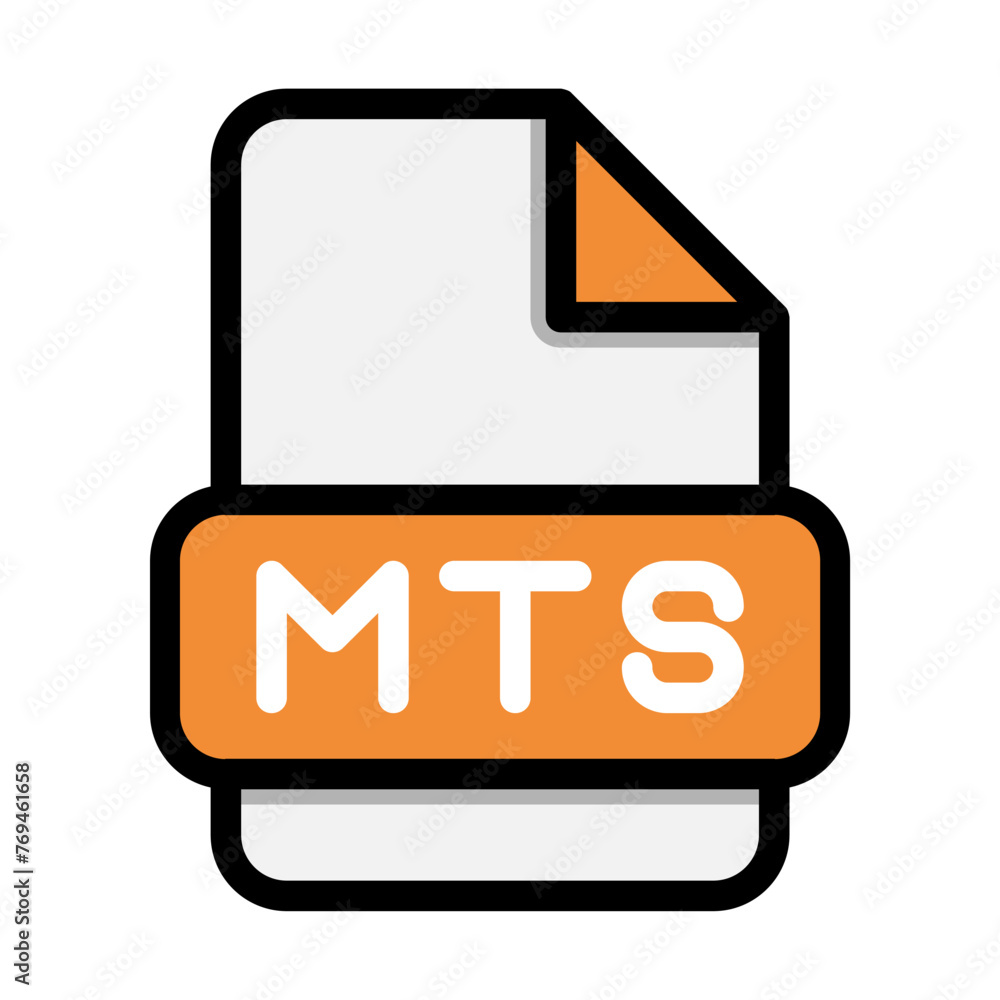 Mts file icons. Flat file extension. icon video format symbols. Vector ...