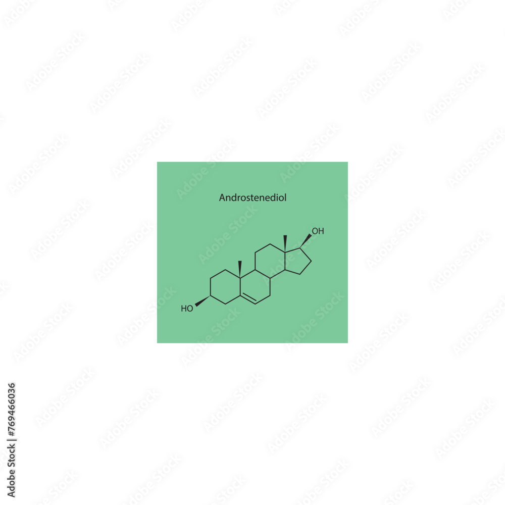 Androstenediol skeletal structure diagram.Androgen hormone compound ...