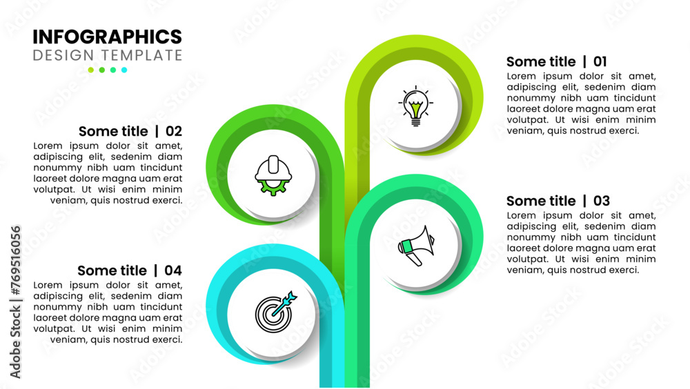 Infographic template. Abstract tree with 4 steps Stock Vector | Adobe Stock