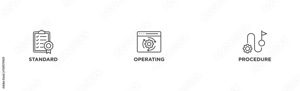 SOP banner web icon illustration concept for the standard operating ...