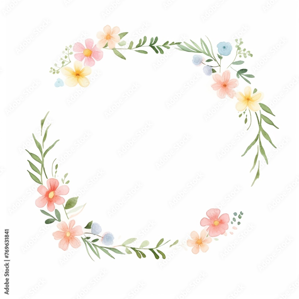 Floral borders and frames, clipart, watercolor illustration clipart ...