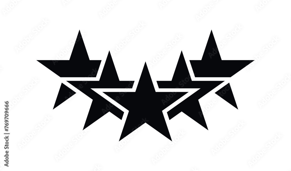 Five stars customer product rating review flat icon for apps and ...