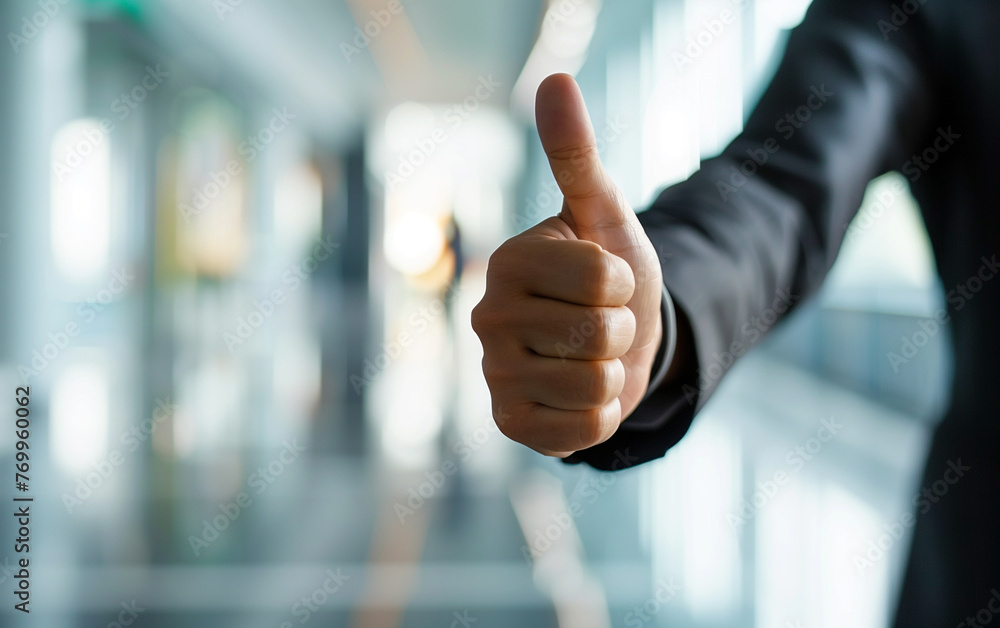 Thumbs up for triumph: illustrating the concept of business success ...