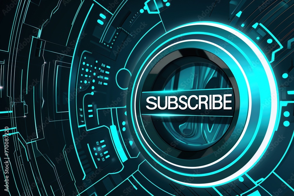Sleek, futuristic business background with a glowing neon "SUBSCRIBE ...
