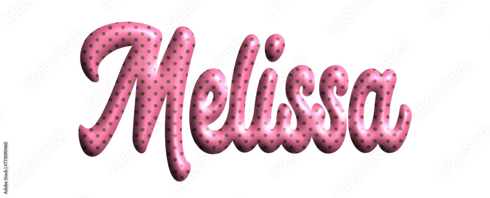 Melissa - pink color with dots, fabric style -name - three-dimensional ...