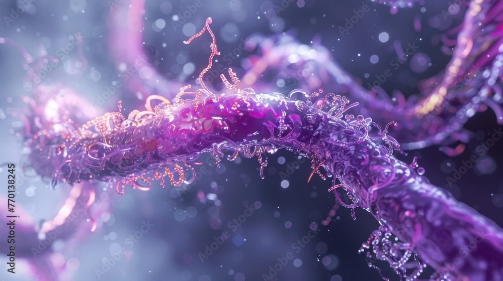 3D rendering of a nematodes digestive system displaying intricate ...