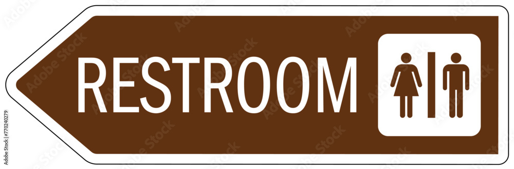 Campground directional sign restroom Stock Vector | Adobe Stock